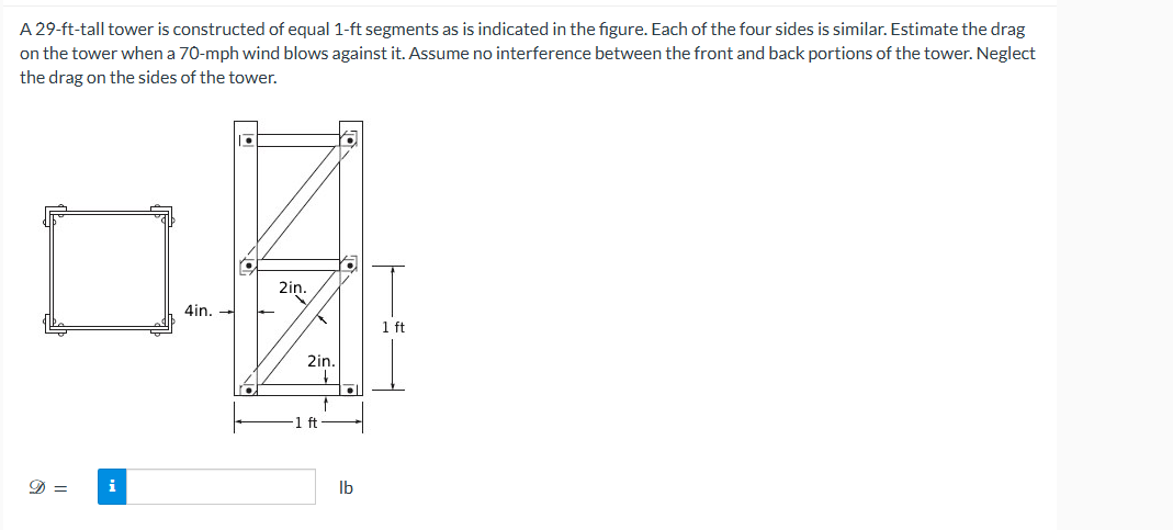 Solved A 29-ft-tall tower is ﻿constructed of ﻿equal 1-ft | Chegg.com