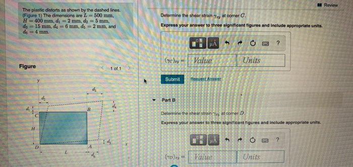 Solved Review The plastic distorts as shown by the dashed | Chegg.com