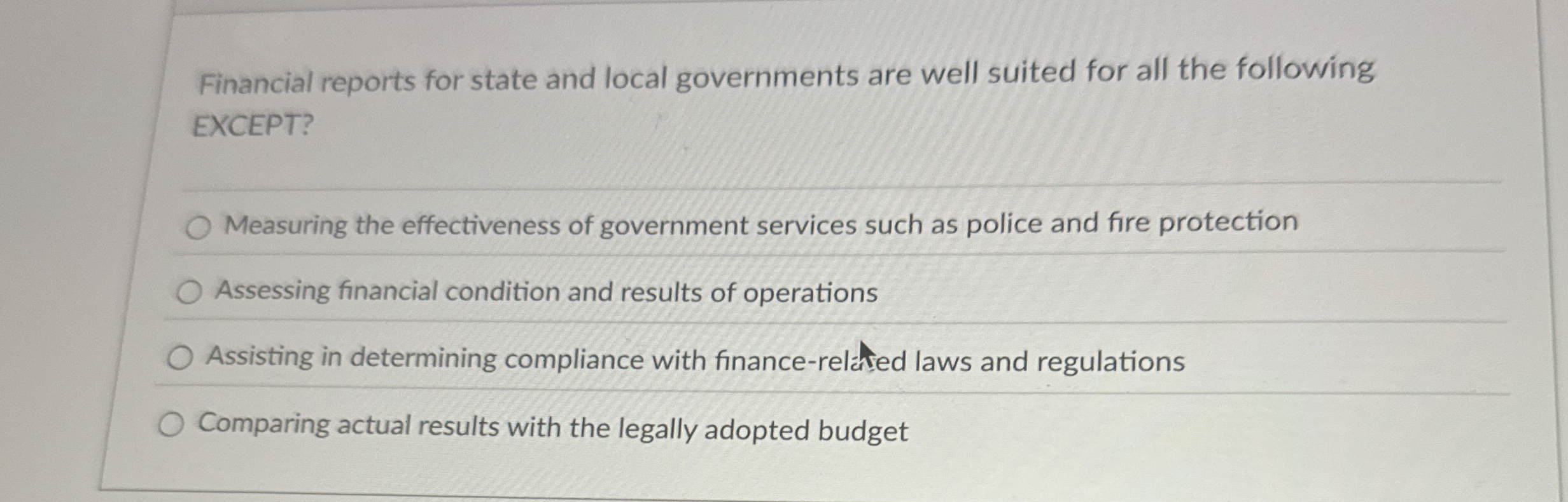 Solved Financial reports for state and local governments are | Chegg.com