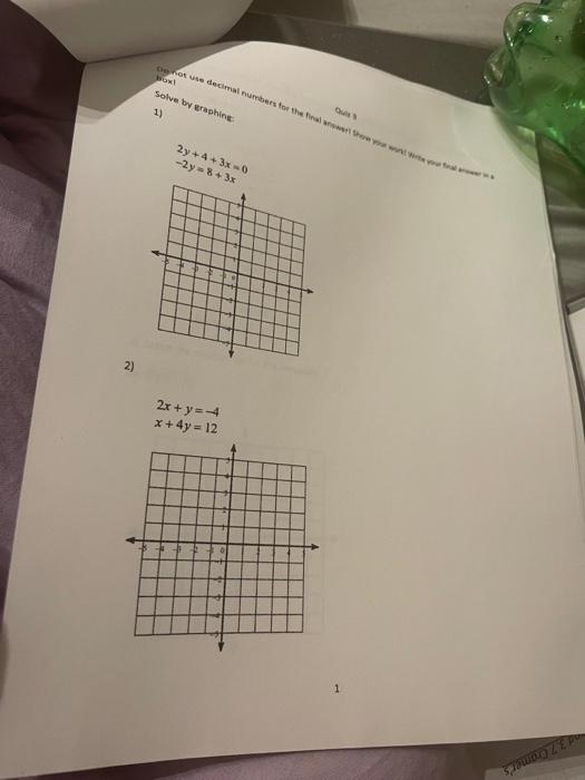 Solved Given the system: x+y=2 x−y=4 1. Write each line in | Chegg.com