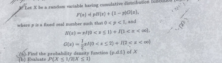 Solved Let x ﻿be a random variable having cumulative | Chegg.com