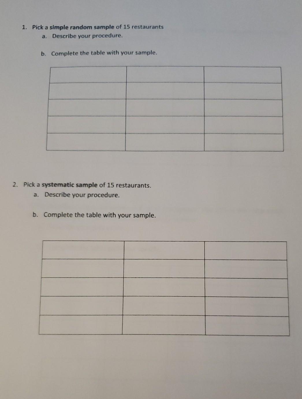 Solved Learning Outcomes: . Demonstrate the simple random, | Chegg.com