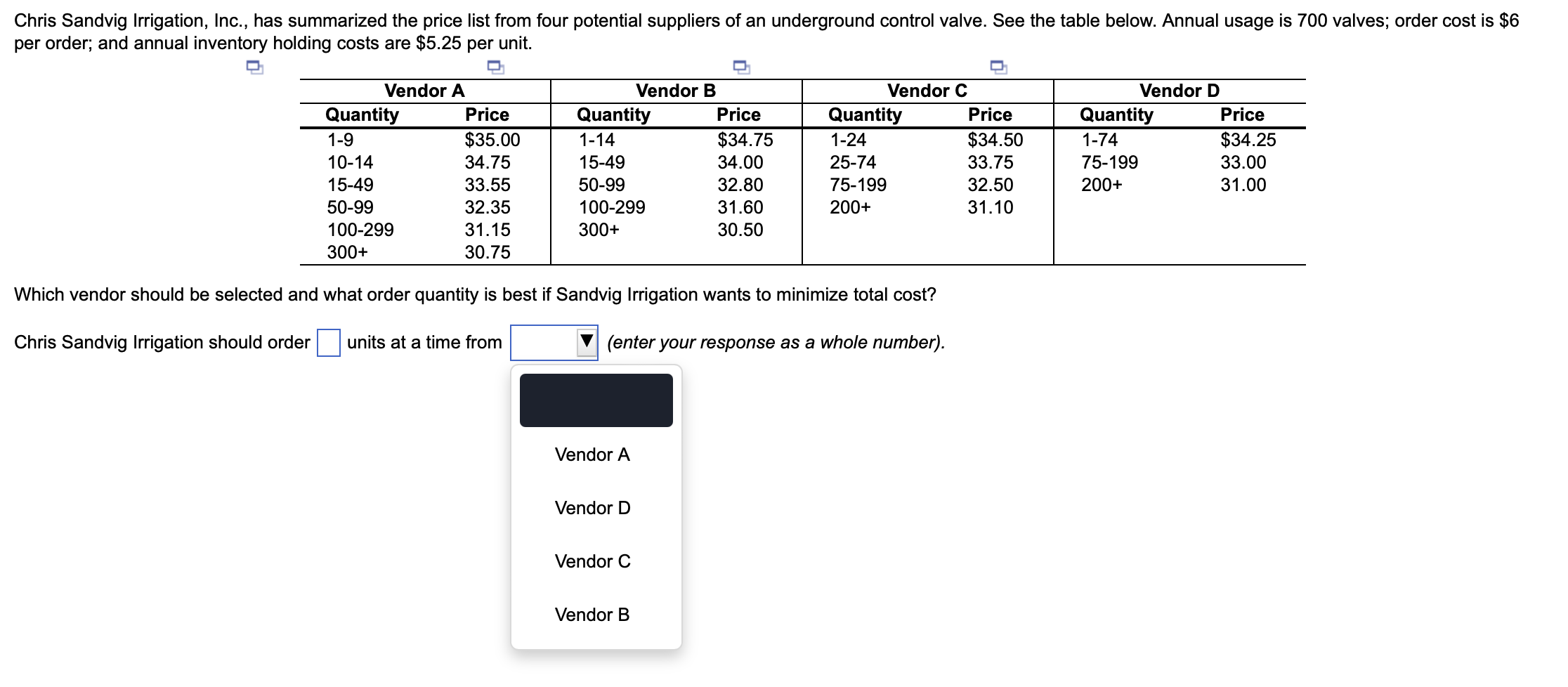 Solved Operations Management, answer the questions | Chegg.com