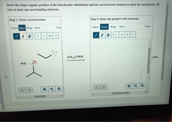 Solved draw the major organic product of the bimolecular | Chegg.com