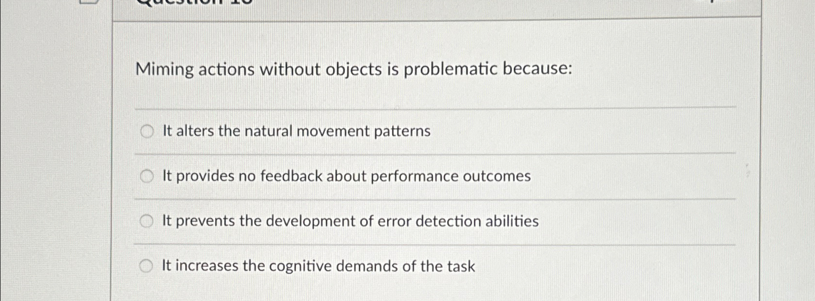 Solved Miming actions without objects is problematic | Chegg.com
