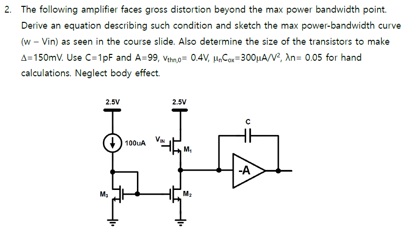 Solved The following amplifier faces gross distortion beyond | Chegg.com
