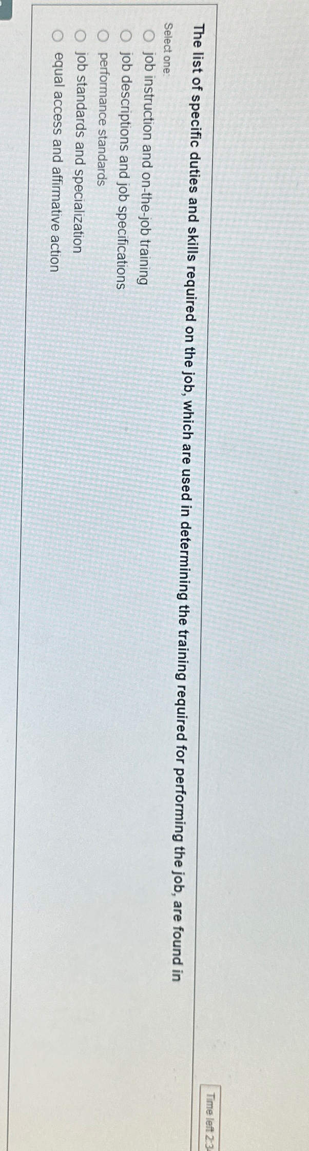 Solved The list of specific duties and skills required on | Chegg.com