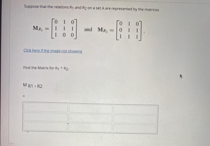 Solved Suppose that the relations R1 and R2 on a set A are | Chegg.com