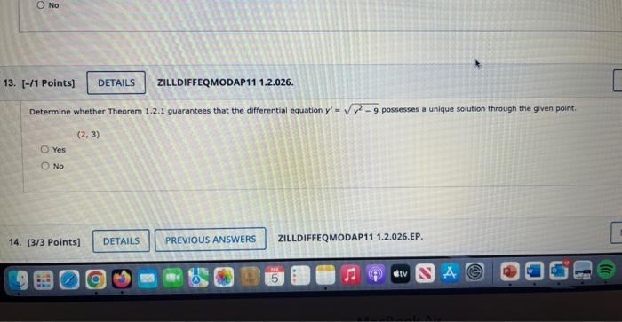 Solved Determine whether Theorem 1.2.1 guarantees that the | Chegg.com