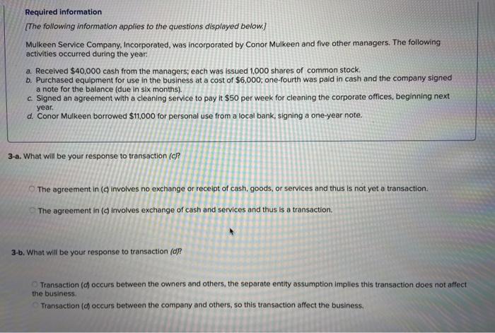 Solved Required information [The following information | Chegg.com