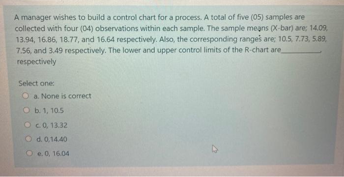 Solved Control Chart Table Sample Size Factor for X-Chart | Chegg.com