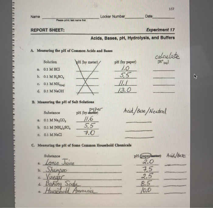 Solved 157 Name Looker Number Date Please print last names | Chegg.com