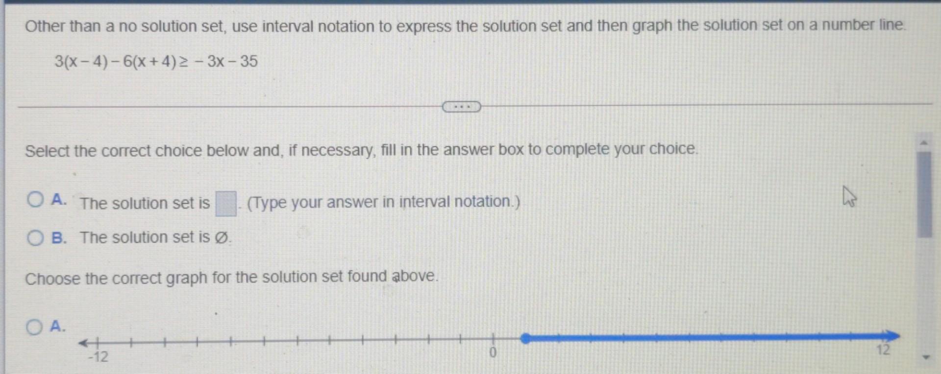 Solved Other than a no solution set, use interval notation | Chegg.com