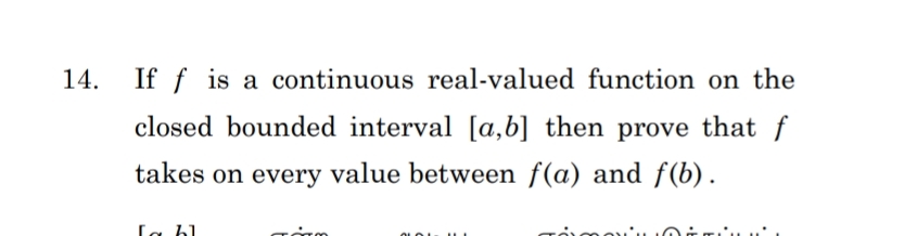 Solved 1 ﻿f ﻿is A Continuous Real Valued Function On The