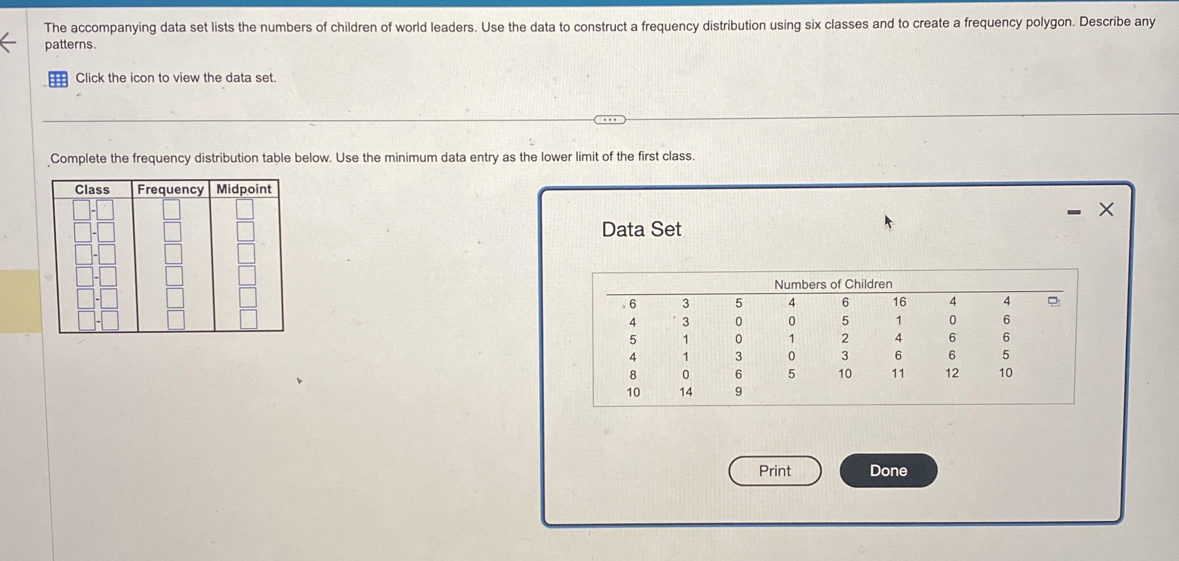 Solved The accompanying data set lists the numbers of | Chegg.com