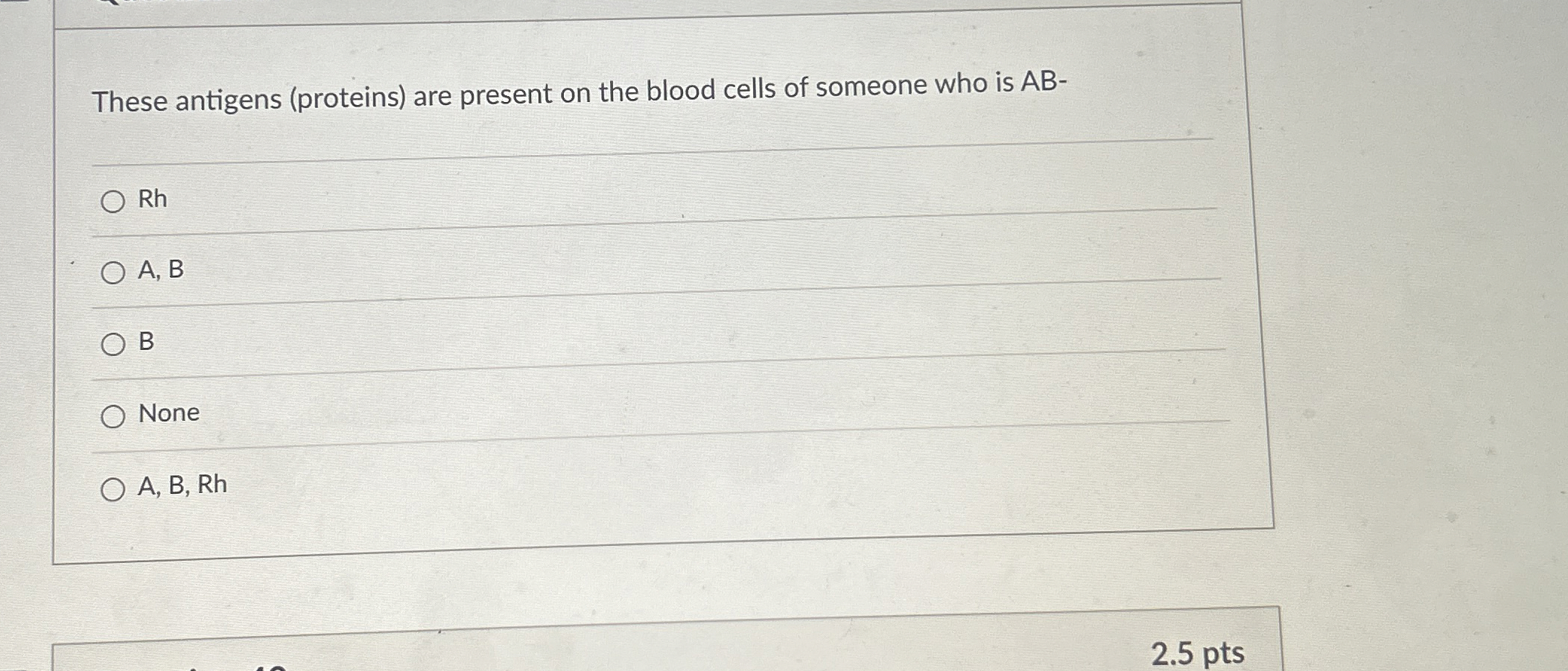 Solved These antigens (proteins) ﻿are present on the blood | Chegg.com