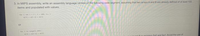 3. In MIPS assembly, Write an assembly language | Chegg.com