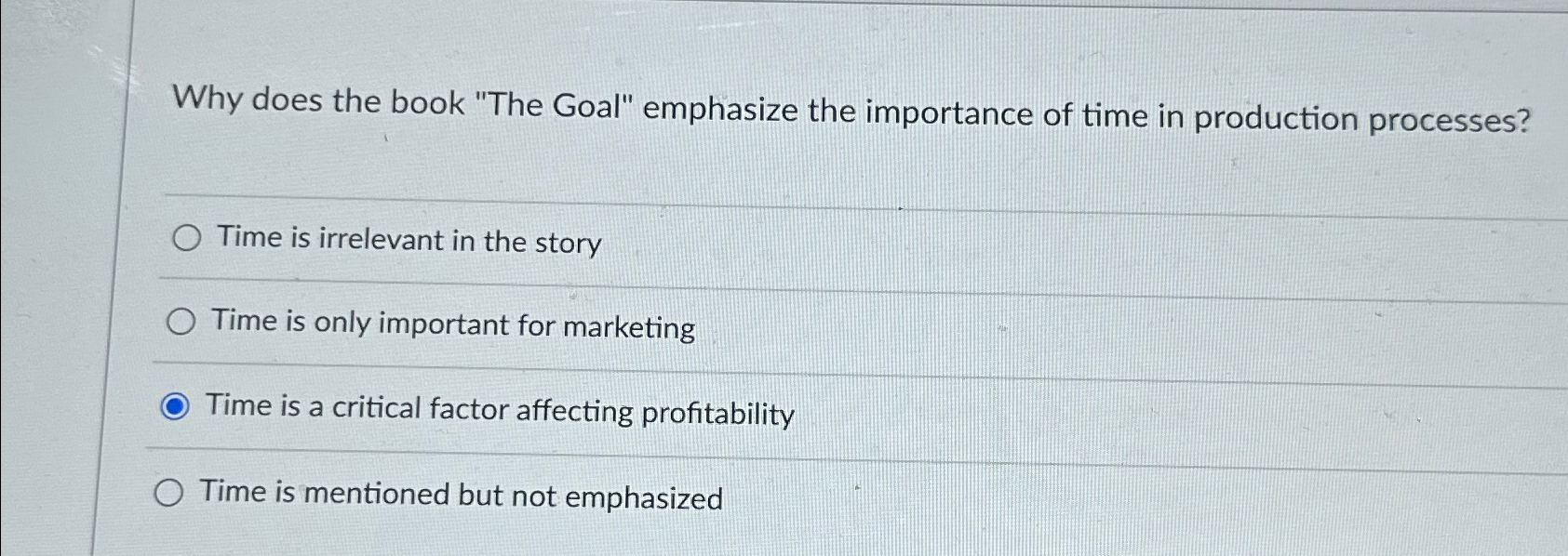 Solved Why does the book "The Goal" emphasize the importance | Chegg.com