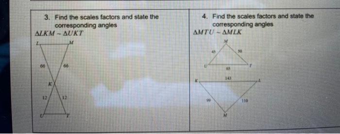 Solved 3. Find the scales factors and state the | Chegg.com