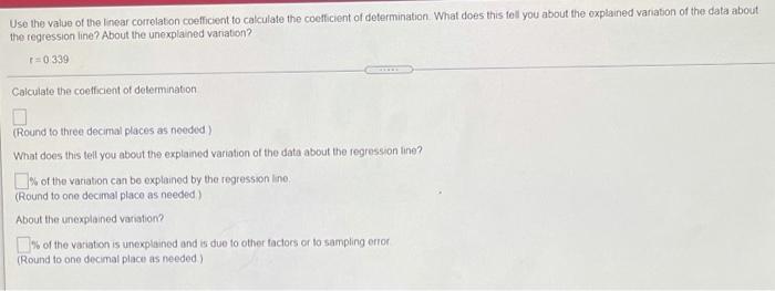 Solved Use the value of the linear corrolation coefficient | Chegg.com Solved Use the value of the linear corrolation coefficient | Chegg.com
