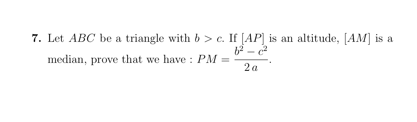 Solved by an EXPERT Let ABC be a triangle with b>c. ﻿If AP ﻿is an | Chegg.com