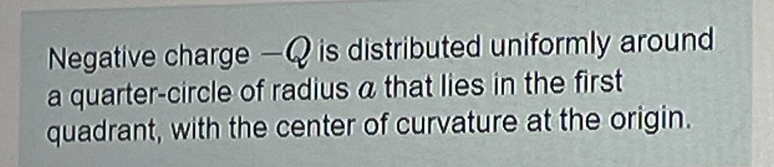 Negative charge -Q ﻿is distributed uniformly around a | Chegg.com