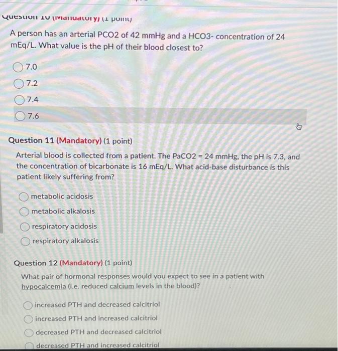 Solved A person has an arterial PCO2 of 42mmHg and a HCO−- | Chegg.com
