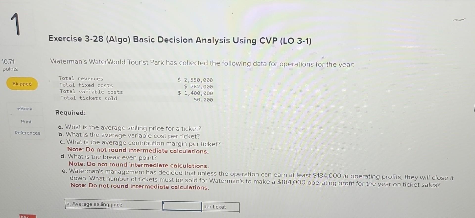 Solved Exercise 3-28 (Algo) Basic Decision Analysis Using | Chegg.com