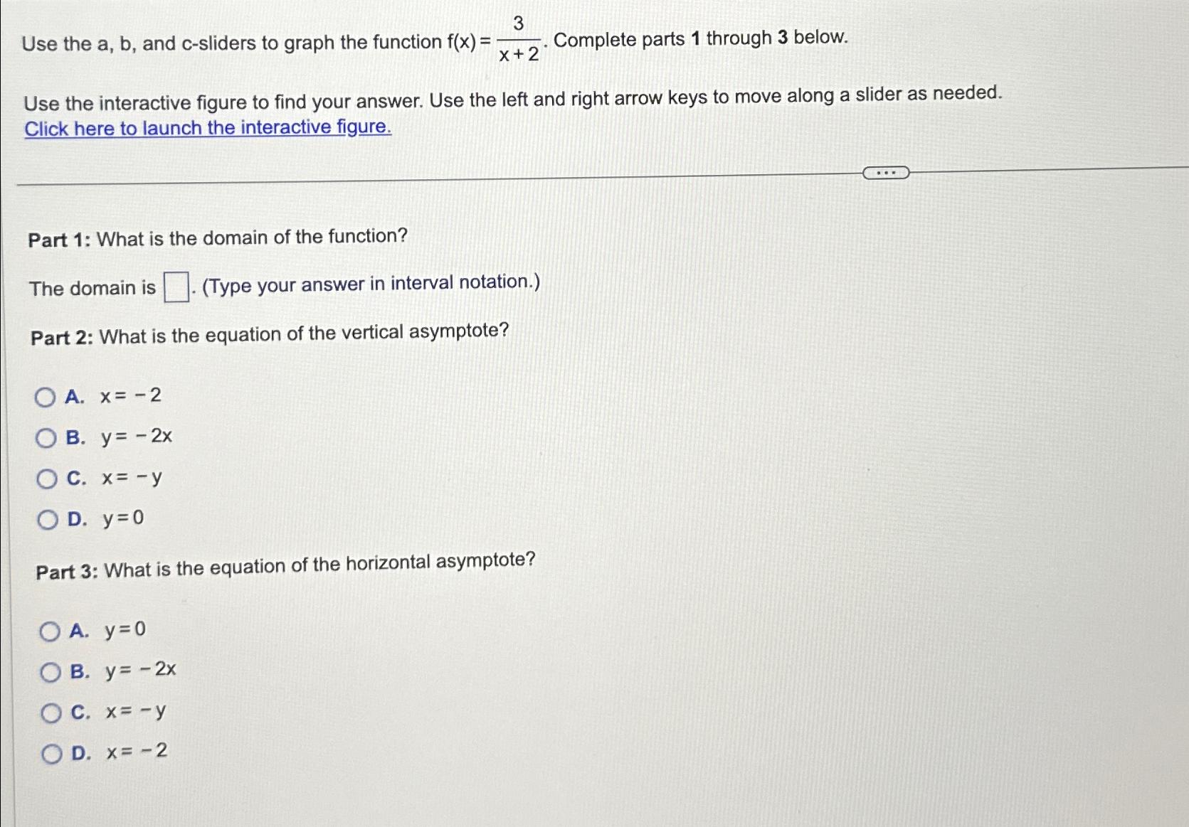 Solved Use the a,b, ﻿and c-sliders to graph the function | Chegg.com