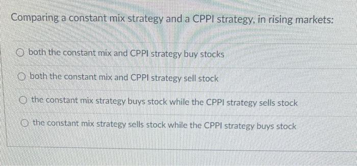 Solved Comparing a constant mix strategy and a CPPI | Chegg.com
