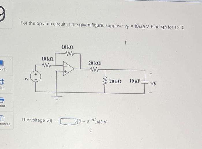 Solved For the op amp circuit in the given figure, suppose | Chegg.com