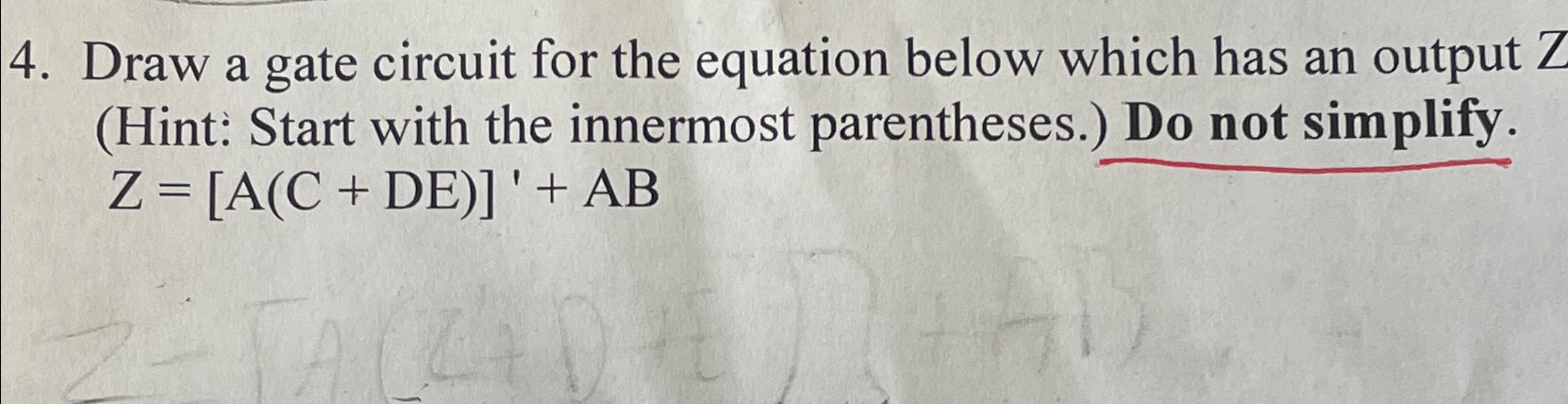 Solved Draw a gate circuit for the equation below which has | Chegg.com