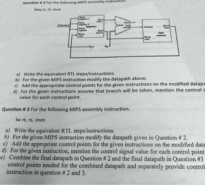Solved Question #2 for the following MIPS assembly | Chegg.com