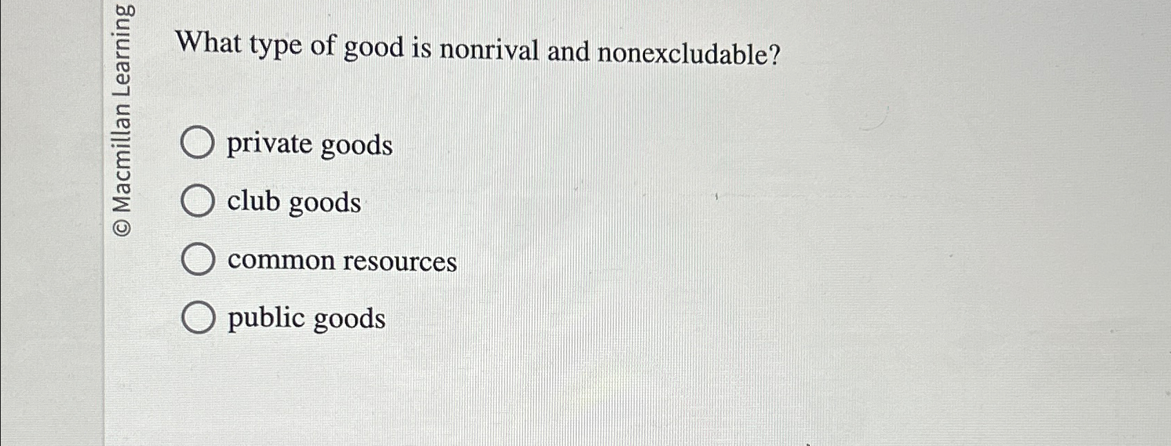 Solved N1N∞ ﻿What type of good is nonrival and | Chegg.com