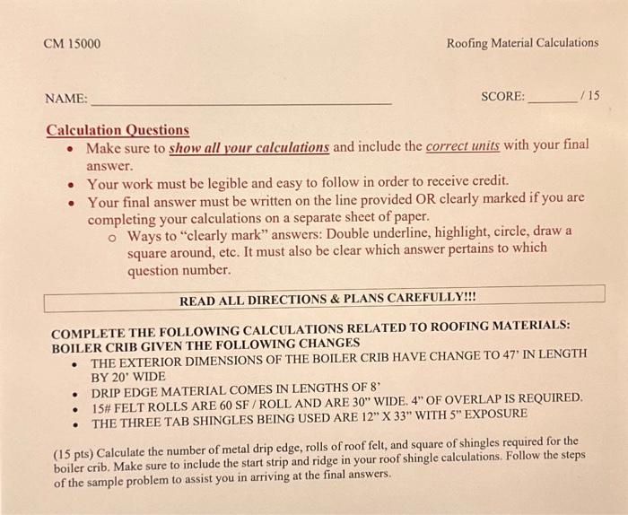 Solved Calculation Questions - Make sure to show all vour | Chegg.com