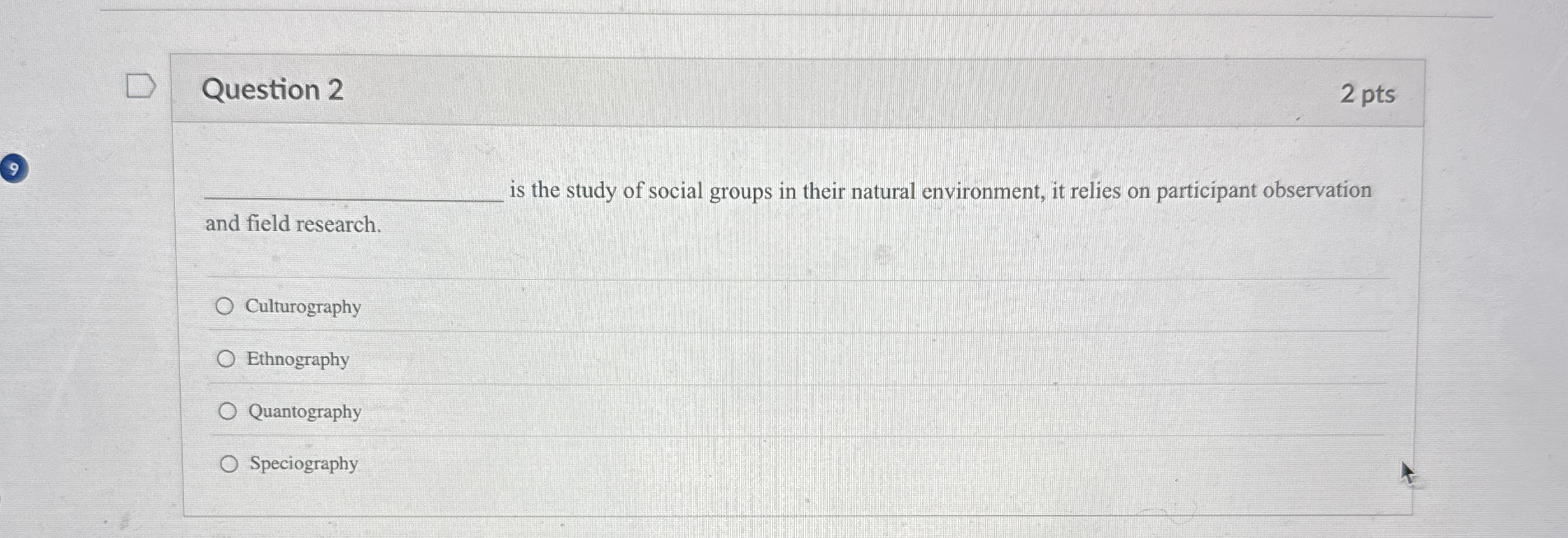Solved Question 22 ﻿pts9q, ﻿is the study of social groups in | Chegg.com