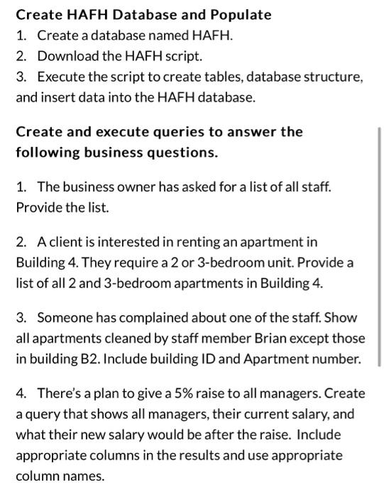 Solved Create and execute queries to answer the following | Chegg.com
