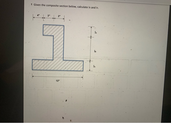 Solved 1 Given the composite section below, calculate ix and | Chegg.com