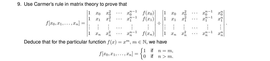 Solved То 20 21 9. Use Carmer's rule in matrix theory to | Chegg.com