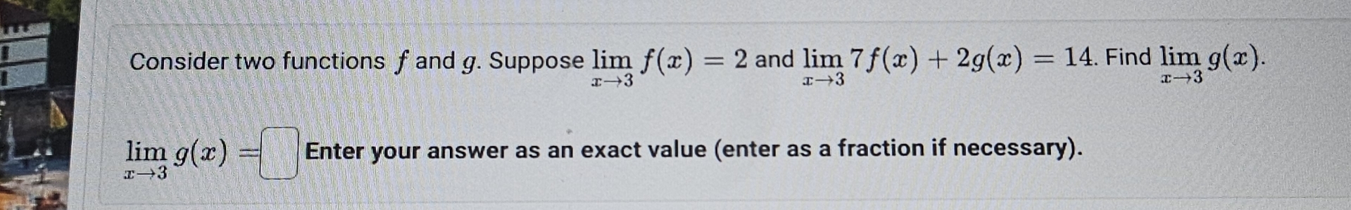 Solved Consider two functions f ﻿and g. ﻿Suppose | Chegg.com