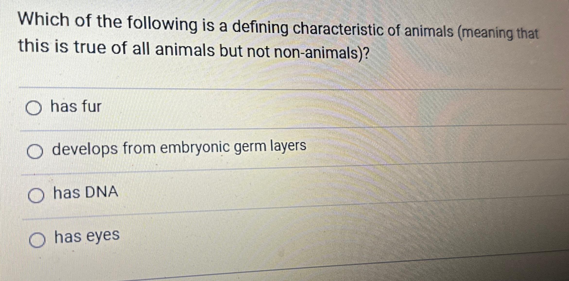 Solved Which of the following is a defining characteristic | Chegg.com