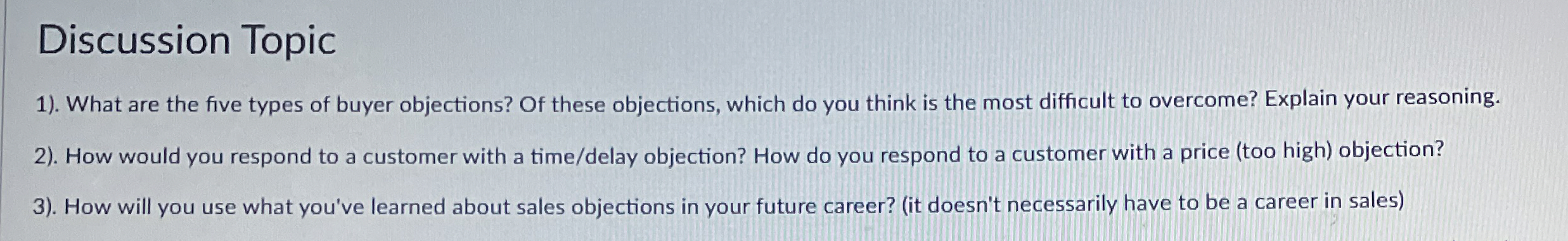 Solved Discussion Topic. ﻿What are the five types of buyer | Chegg.com