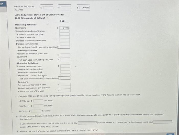 Solved Eucel Activity: Financal Statements, Cash Flow, and | Chegg.com