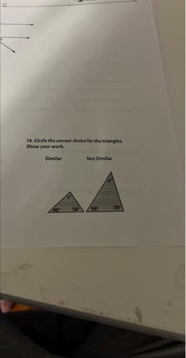 Solved 14. Circle the correct choice for the triangles. Show | Chegg.com