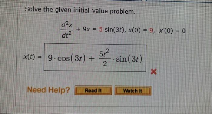 Solved Solve the given initial-value problem. | Chegg.com