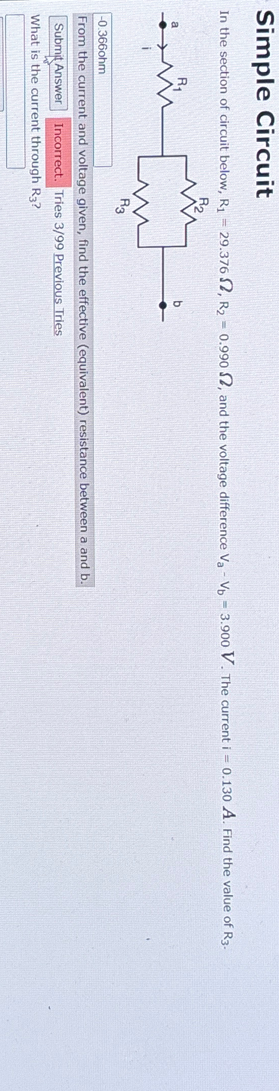 Solved Simple CircuitIn the section of circuit below, | Chegg.com