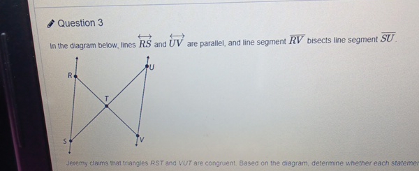 Solved Question 3In the diagram below, lines RSharr ﻿and | Chegg.com