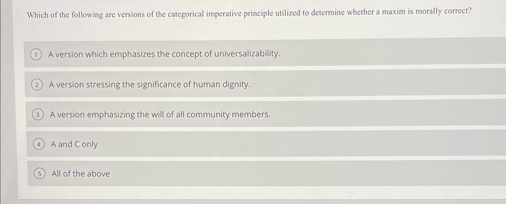 Solved Which of the following are versions of the | Chegg.com