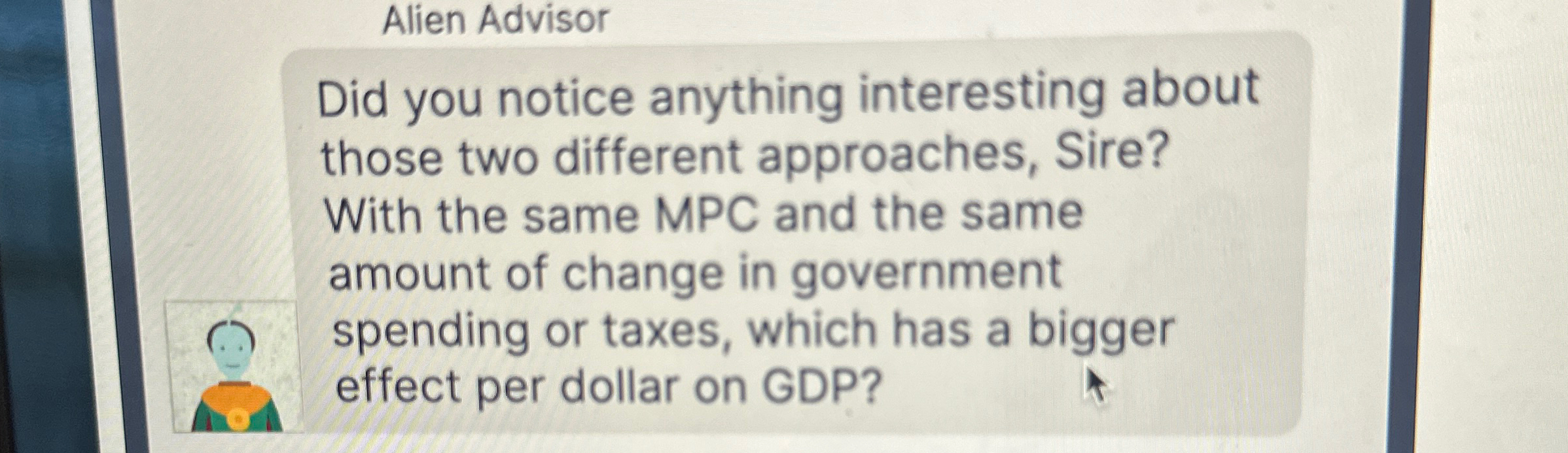 Solved Alien AdvisorDid you notice anything interesting | Chegg.com