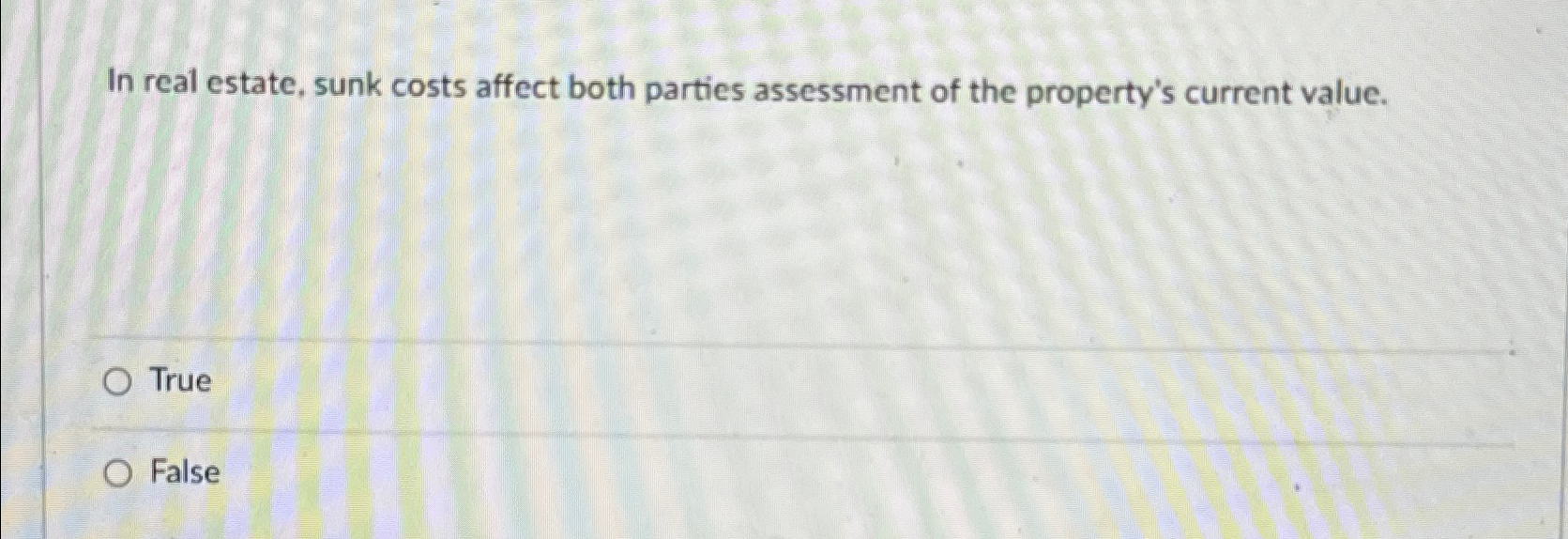 Solved In real estate, sunk costs affect both parties | Chegg.com